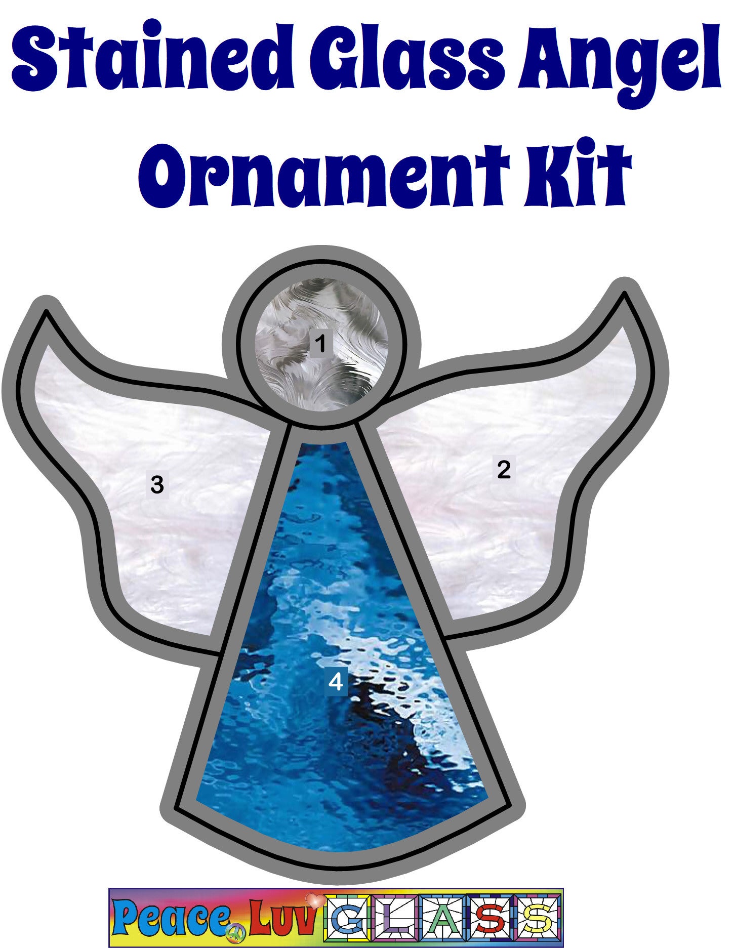 Pre-Cut Stained Glass Angel Ornament | PeaceLuvGlass